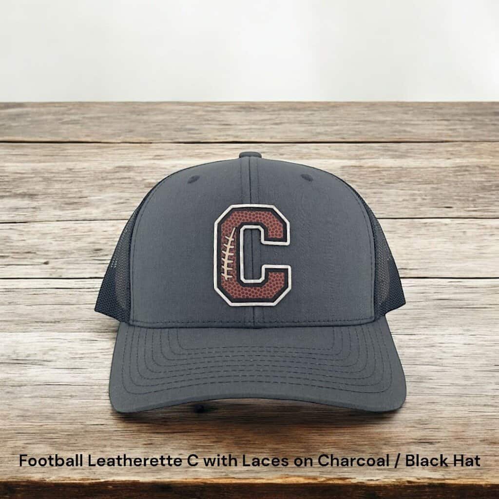 Personalized Cedarcrest Football “C” Leatherette Trucker Hat - Creative ...